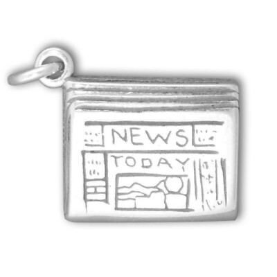 Newspaper News Today 3D 925 Solid Sterling Silver Charm Reporter ...