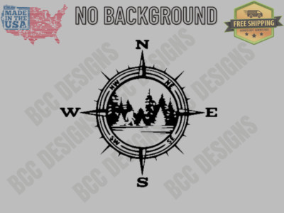 COMPASS TREES LAKE BIGFOOT/SASQUATCH Vinyl Decal for Jeep Car Truck ...