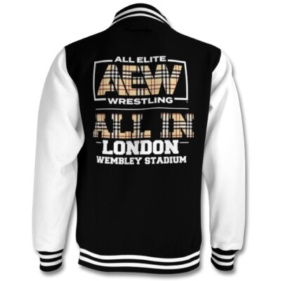 AEW LONDON ENGLAND ALL ELITE WRESTLING WEMBLEY UK ALL IN VARSITY JACKET ...
