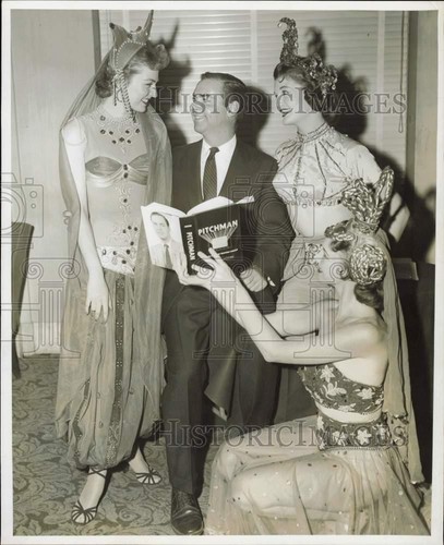 Press Photo Robin Moore and "harem girls" at Hotel Biltmore party in ...