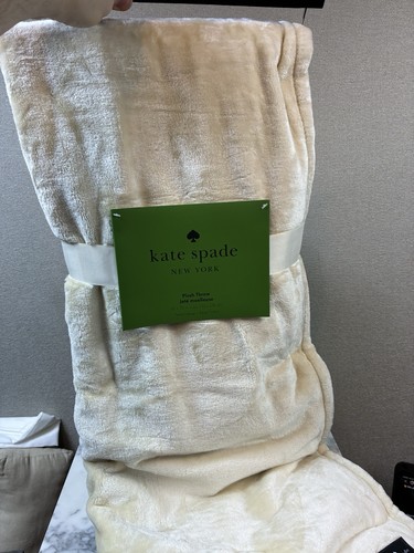 Kate Spade Plush Fleece Throw in Beige Color - 60” X 70” Brand New | eBay