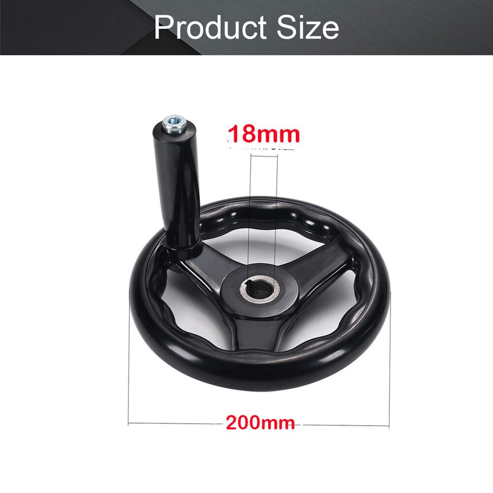 D 100/125/160/200mm Milling Machine Hand Wheel 3 Spoke With Revolving ...