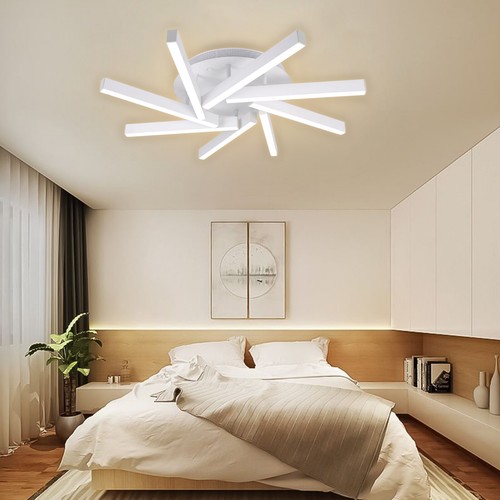 Modern 8-Head Living Room Bedroom LED Ceiling Light Elegant Chandelier ...