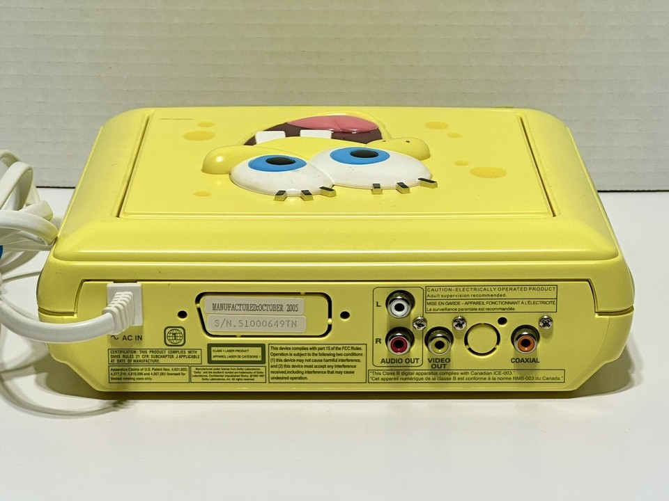 SpongeBob SquarePants DVD Player Powers On Dvd’s Won’t Play Only Mp3 ...