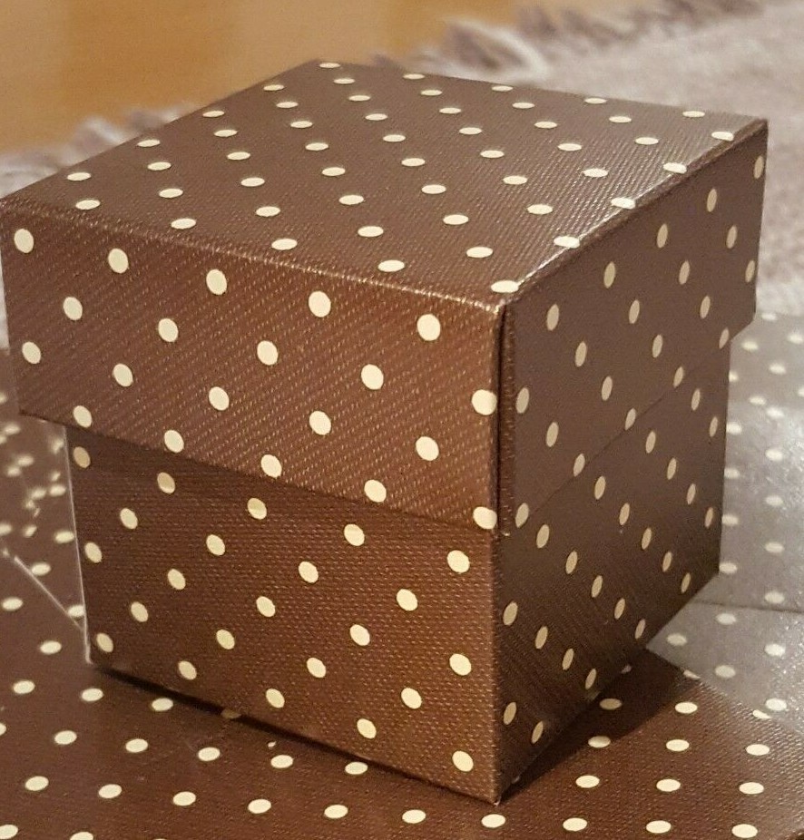 Wedding / Party Chocolate Brown White Polka Dot Cube Favour Boxes (pack of 10) | eBay