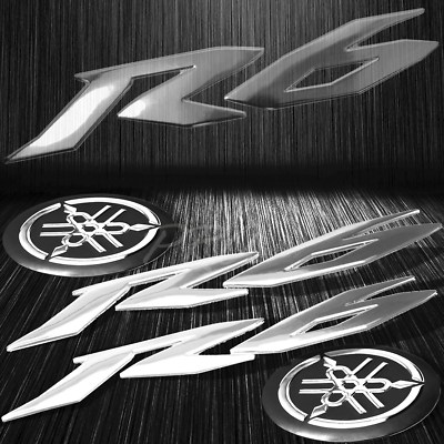 6" R6 3D Logo Emblem+2" Fairing/Fender/Tank Badge Sticker for YZF R6 ...