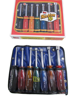 NOS! VINTAGE VACO TOOLS 7-pc. SAE NUT DRIVER SET K7 w/ POUCH & BOX, USA ...