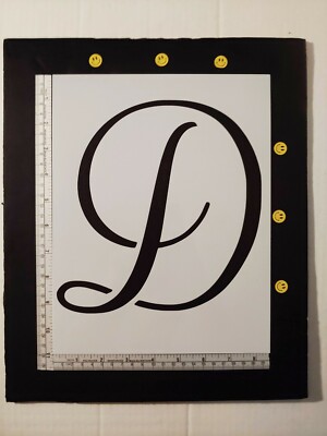Large Big Script Cursive Letter D 8.5" x 11" Custom Stencil FAST FREE ...