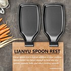 2piece Black Spoon Rest For Kitchen Counter Stainless Steel Spoon ...