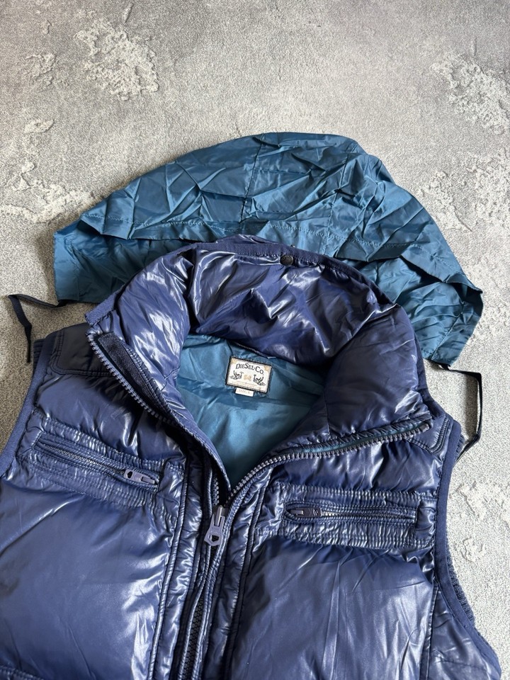 Diesel L Vintage Vest Zip Sleeveless Down Jacket Puffer Avantgarde | eBay