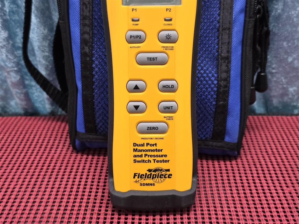 FIELDPIECE SDMN6 DUAL PORT MANOMETER AND PRESSURE SWITCH TESTER W/ CASE ...