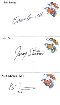 1961-66 Jerry Sturm AFL denver Broncos Football Signed Index Card ...