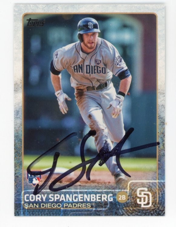 SIGNED BASEBALL CARD AUTO TOPPS 2015 SAN DIEGO PADRES CORY SPANGENBERG ...