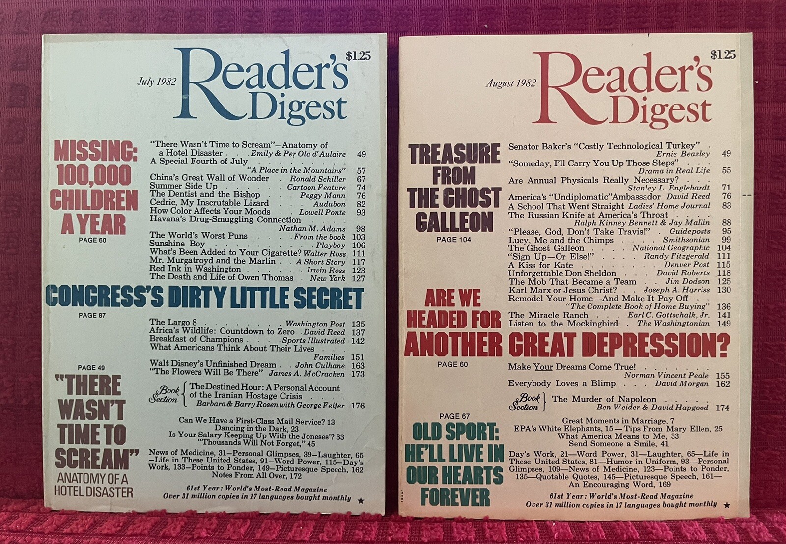 1983 October November READERS DIGEST MAGAZINES Vintage History Art Lot ...