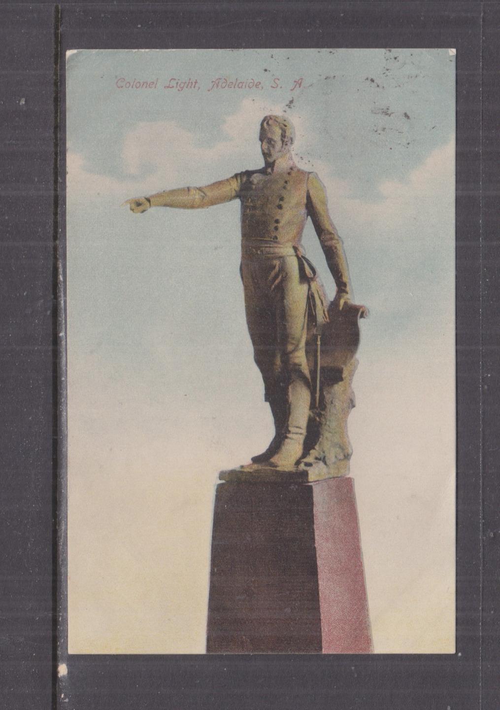 SOUTH AUSTRALIA, ADELAIDE, COLONEL LIGHT STATUE, 1906 ppc., used. | eBay