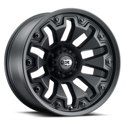 18x9 Vision 362 Armor 5x5.5/5x139.7 12 Satin Black Black Insert Wheels ...