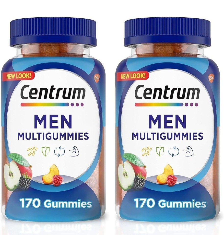 2x Centrum MEN Multi Daily Vitamin Heart Bone Eye Multivitamin 170 ...