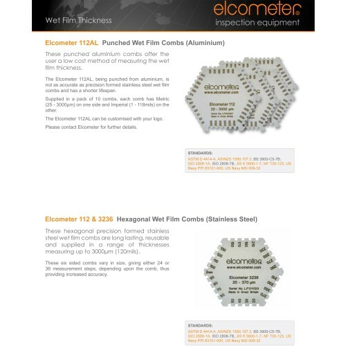 Elcometer 112 Hexagonal Wet Film Combs WFT Gauge B112-1B | eBay