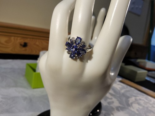 Sterling Silver STS CHUCK CLEMENCY Tanzanite Purple Flower Cocktail ...