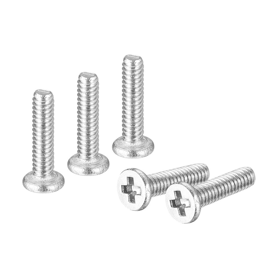 M3-0.5 X 4Mm 20Pcs Flat round Head Screws 304 Stainless Steel Phillips ...