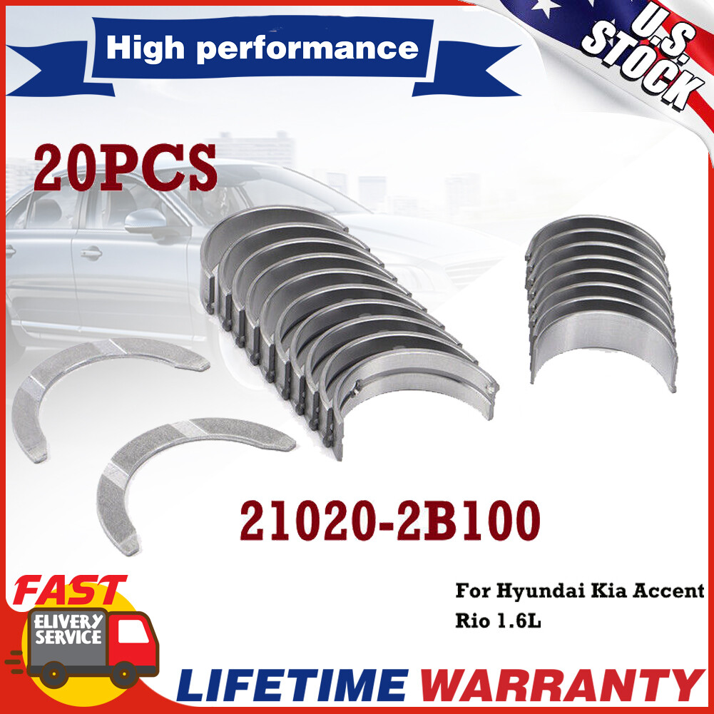 21020-2B100 Crankshaft Main Bearing Set For 10-16 Hyundai Kia Accent ...