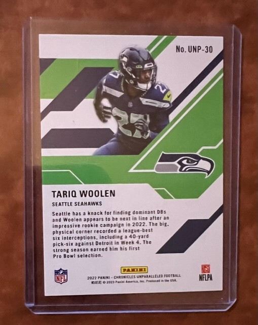TARIQ WOOLEN RC Card, Chronicles Unparalleled 2022 #UNP-30 Seahawks ...