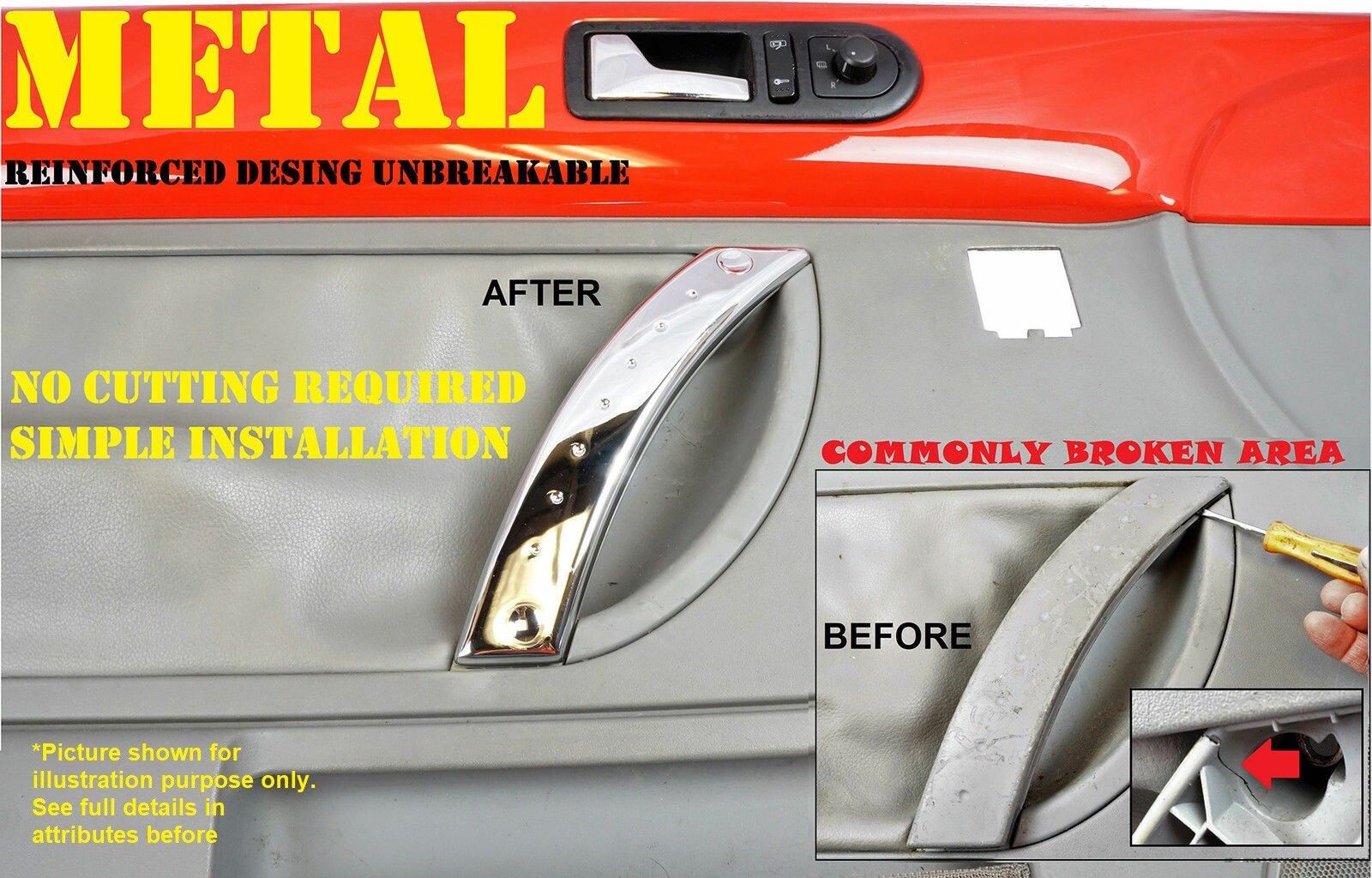 Tan Interior Front Right Door Pull Handle Repair Kit 1998-2010 for VW ...