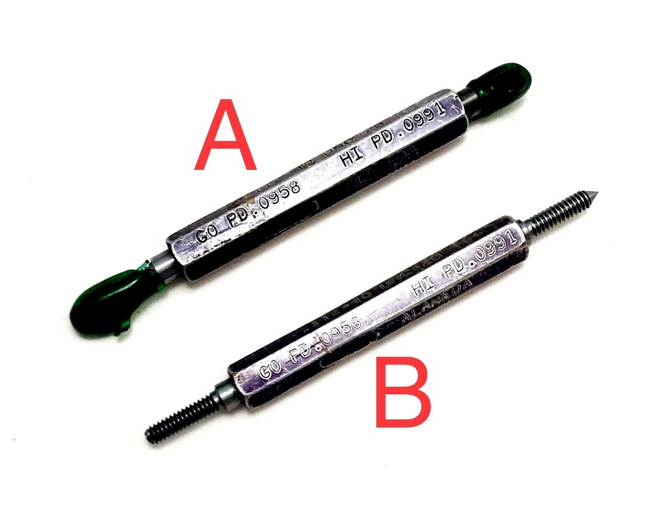 THREAD PLUG GAGE .112-40 UNC2B GO NOGO PD .0958 / .0991 Inspection Tool ...