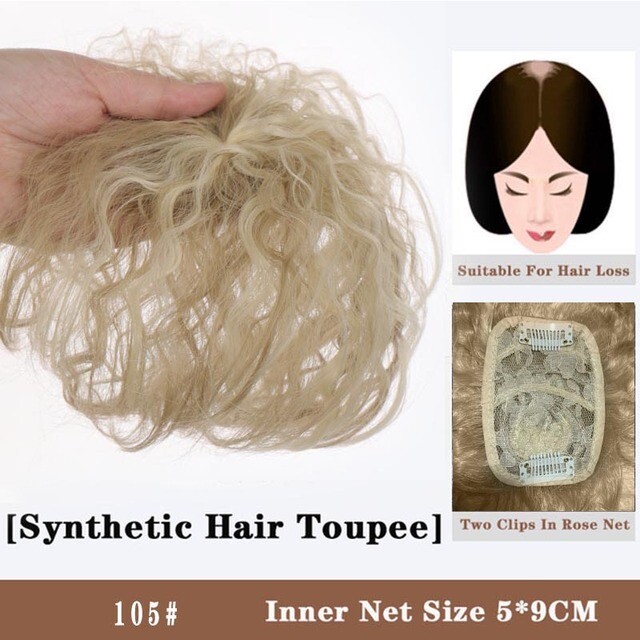 Women's Toupee Natural Synthetic Hairpieces Clip In Hair Extensions ...