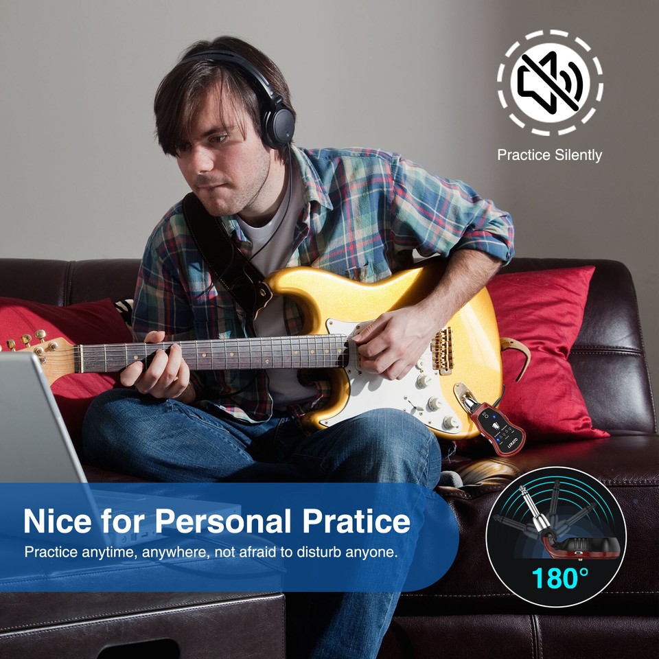 LEKATO Guitar Headphone Amplifier Guitar Effect Pedal Guitar Practice ...