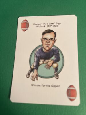 GEORGE “GIPPER” GIPP Notre Dame Fighting Irish Football Playing Card ...