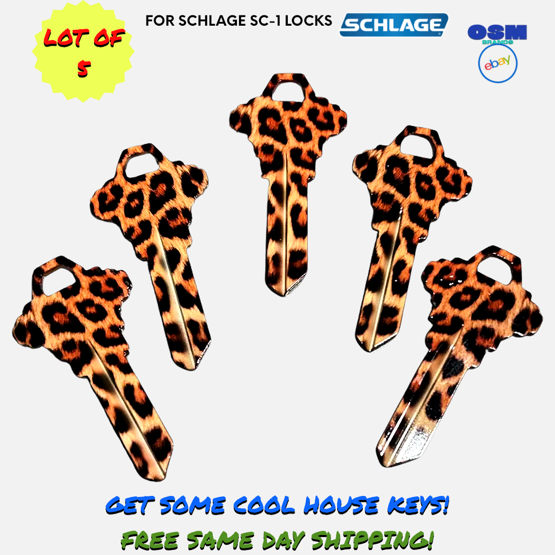5X-DIVA LEOPARD KEYS Uncut NEW House Key Blanks HOUSE SCHLAGE SC-1 | eBay