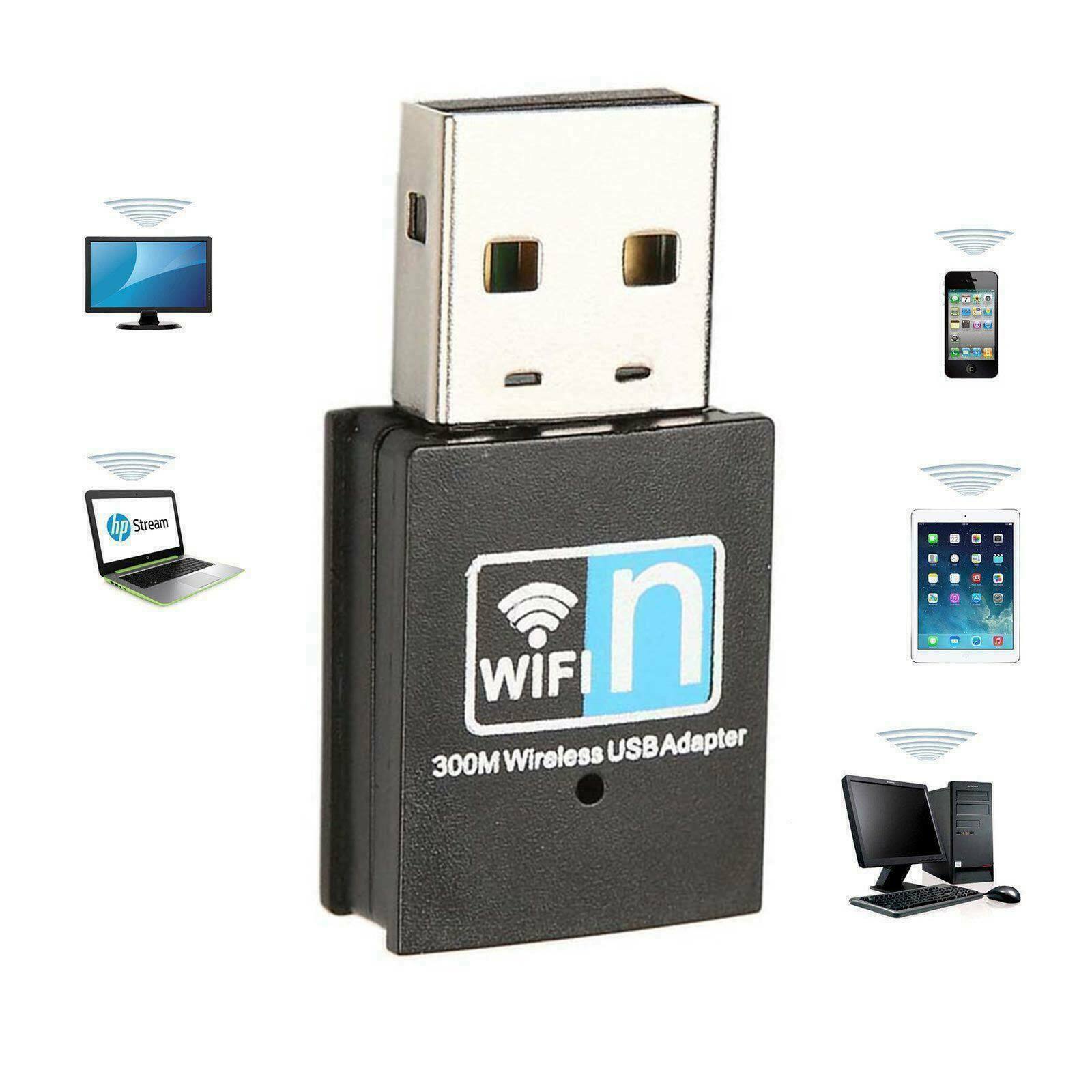 USB WiFi Adapter Wireless Network Internet Dongle 300Mbps Windows MAC ...
