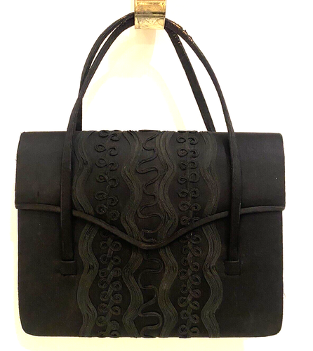 Vintage Embroidered Wako Black Evening Cocktail Handbag Purse Made in ...