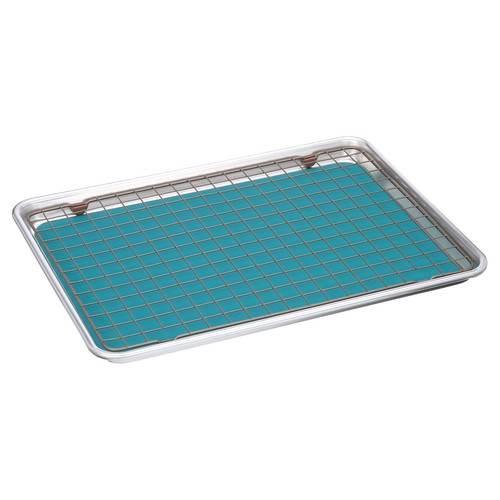 3 Piece Baking Set, Aluminum Half Sheet, Cooling Grid, Silicone Baking ...