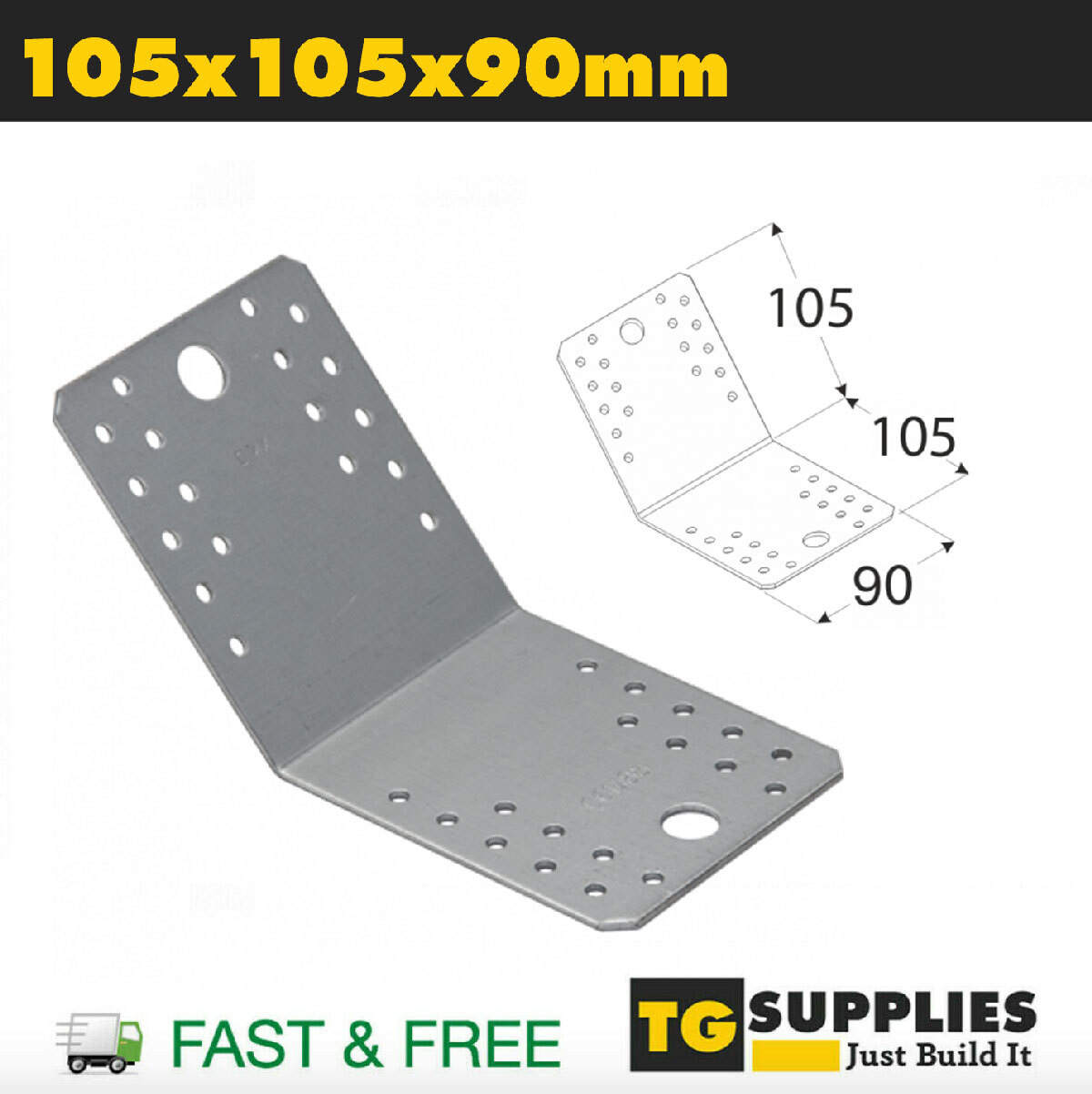 Heavy Duty Galvanised 135 Degrees Angle Bracket Corner Brace Timber 2 ...