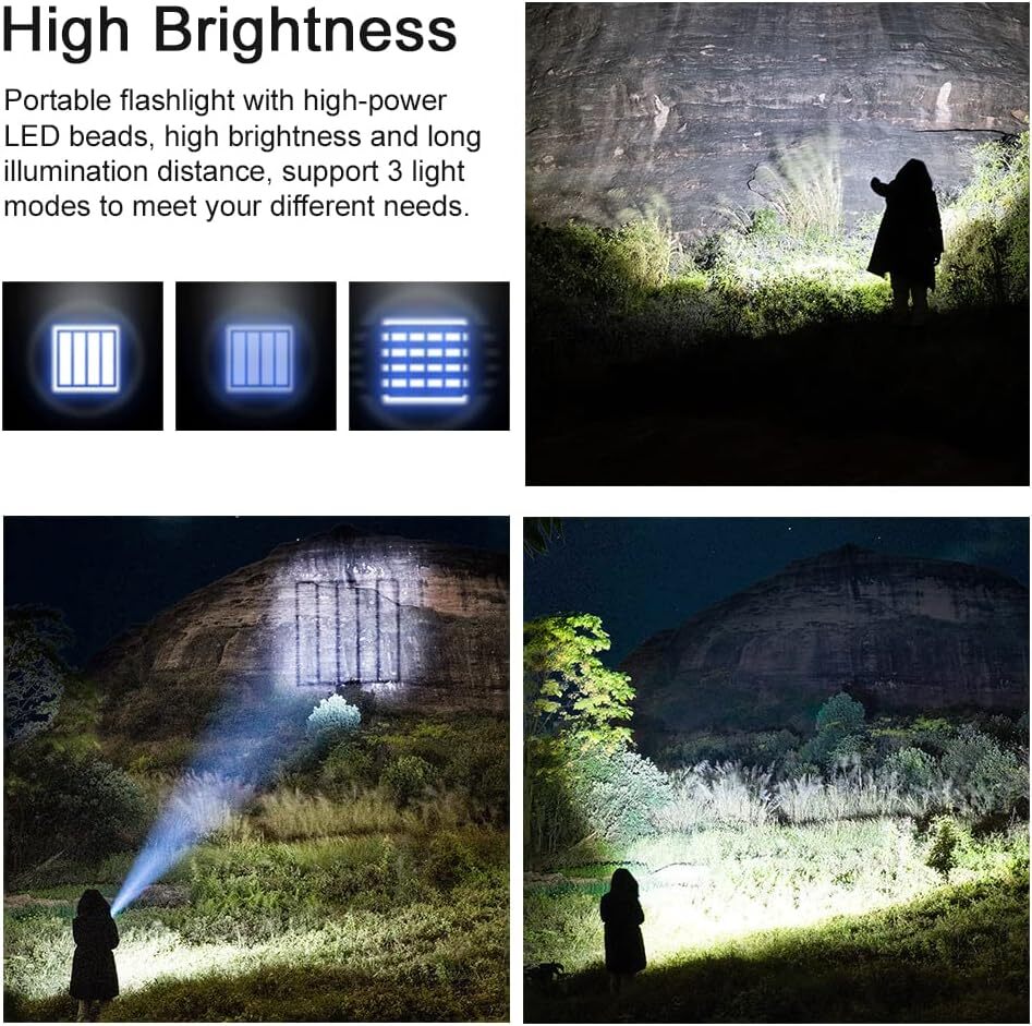 1~3Pcs Mini LED Tactical Flashlight USB Rechargeable Bright Torch Light ...