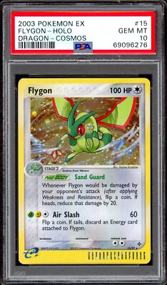 PSA 10 GEM MINT 2003 Flygon Holo 15/97 - EX Dragon Nintendo Gold Star ...