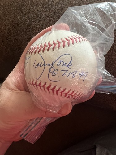 DAVID CONE AUTOGRAPHED MLB BASEBALL YANKEES "PG 7-18-99" BECKETT Multi ...