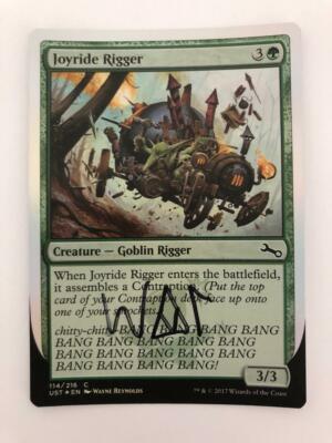 MTG ARTIST PROOF FOIL UNSTABLE JOYRIDE RIGGER SIGNED BY WAYNE REYNOLDS ...