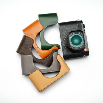 Fit For Leica Q3 Genuine Leather Camera Half Case Covers Bottom Open ...