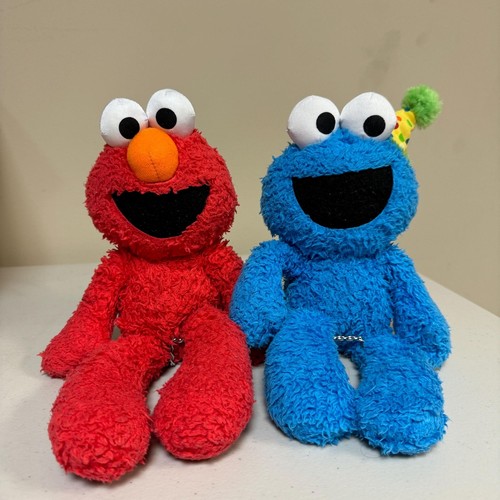 Sesame Street Elmo Cookie Monster Stuffed Animal Plush Toy Red Blue ...