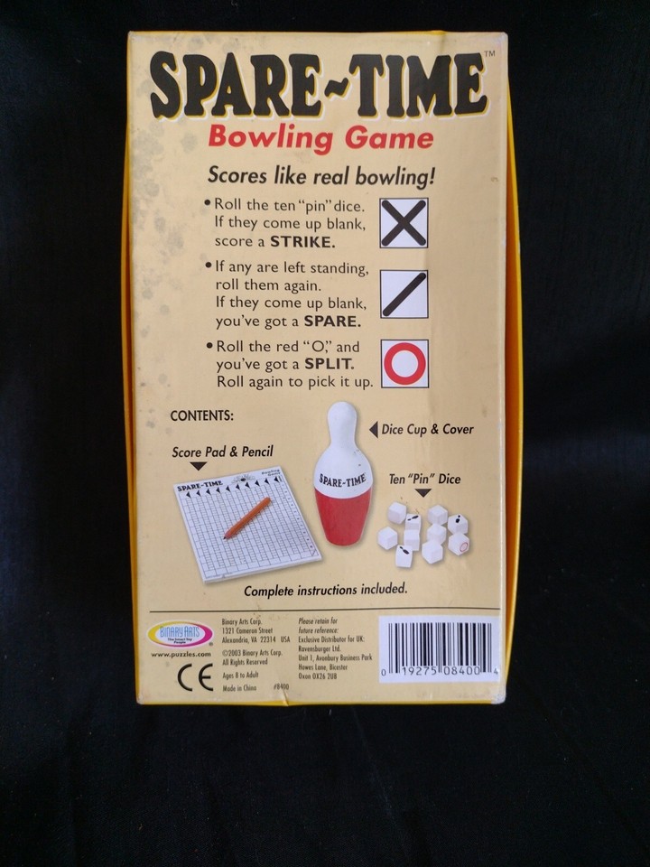 Spare-Time Dice Bowling Game by Binary Arts 2003 Great Condition Played ...