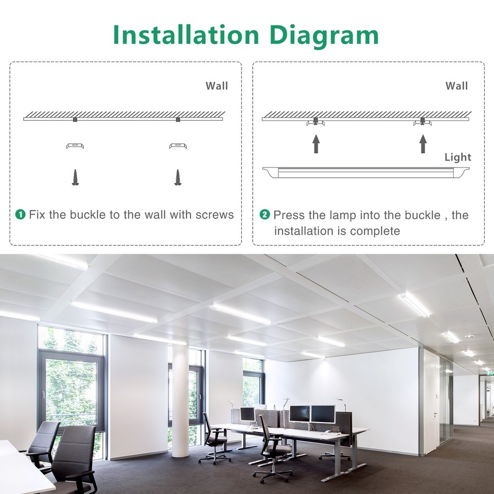 LED Batten Light Ceiling Tube Fluorescent Daylight 2FT 4FT 5FT 6FT ...