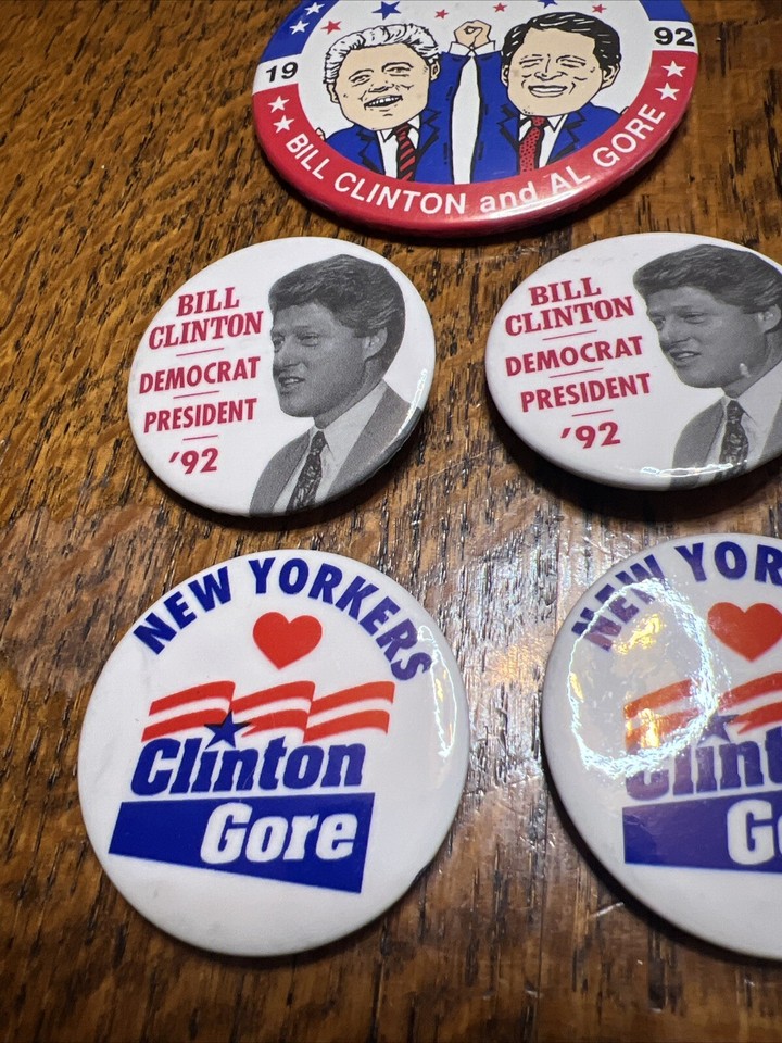 1992 BILL CLINTON AL GORE campaign pin pinback button political ...