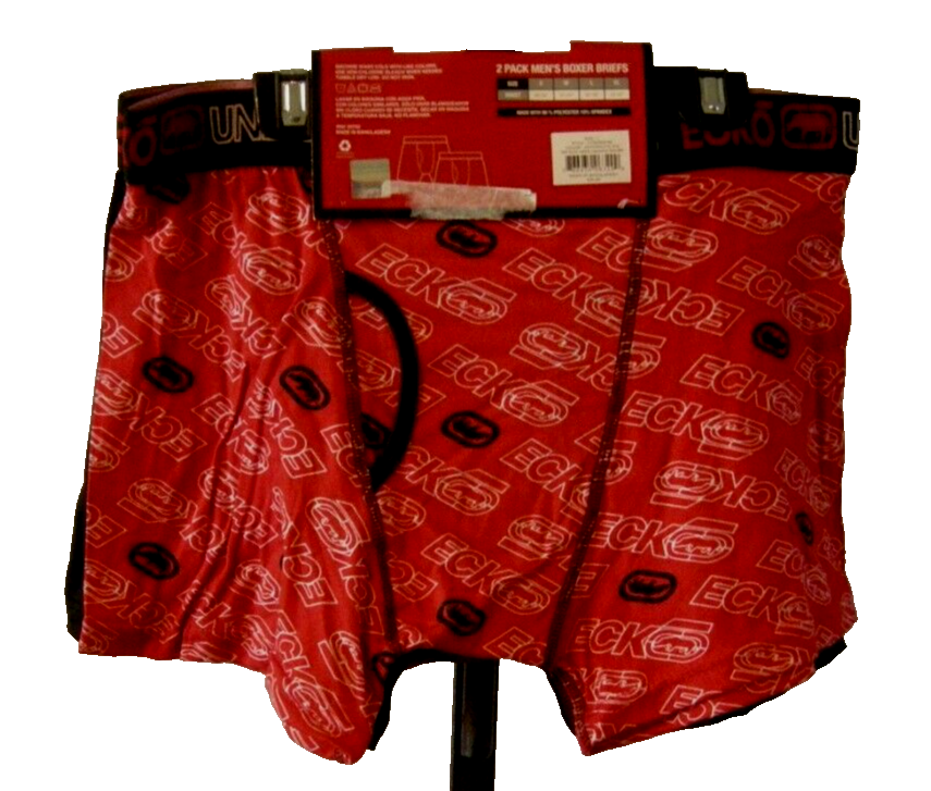 Ecko Unlimited Men's Boxer Briefs, Size L (36-38), 2 Pack, Black & Red ...