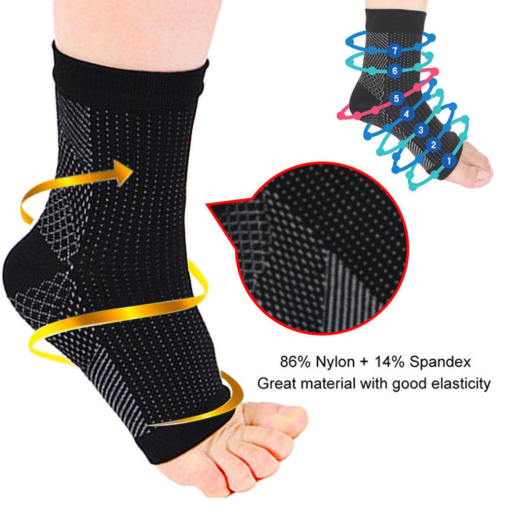 2 Pair Angel Compression socks Foot Sleeve Plantar Arthritis Sore Achy ...