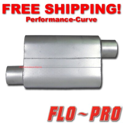 2 Chamber Performance Exhaust Street Muffler FLO-PRO Super V - 3" O/O ...