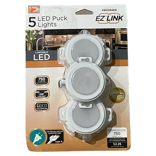 Ultra Prograde EZ Linkable Plug-in LED White Puck Lights-(5-Pack) C ...