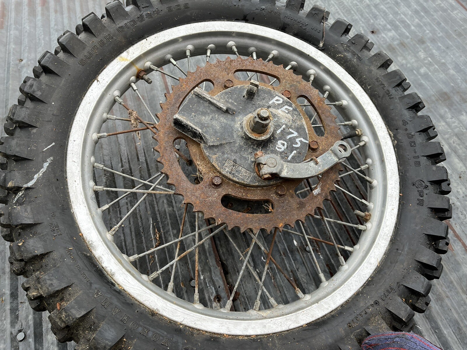 1981 Suzuki Pe PE175 Rear Wheel Axle Hub Tensioners PE 175 1980 80 81 ...